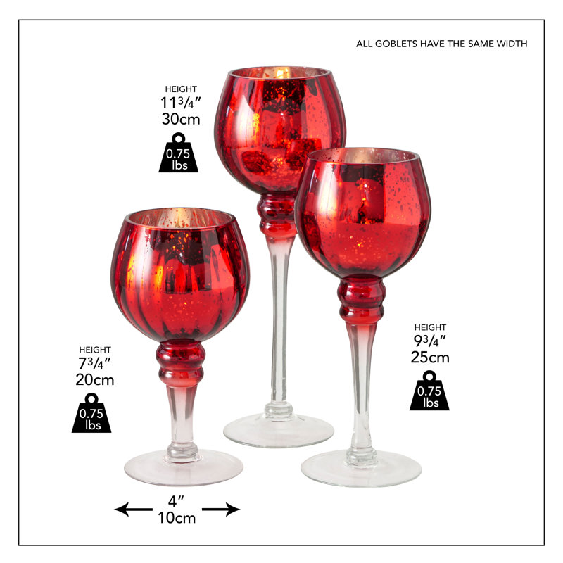 House of Hampton® Red Mercury Glass Long Stem Votive | Wayfair