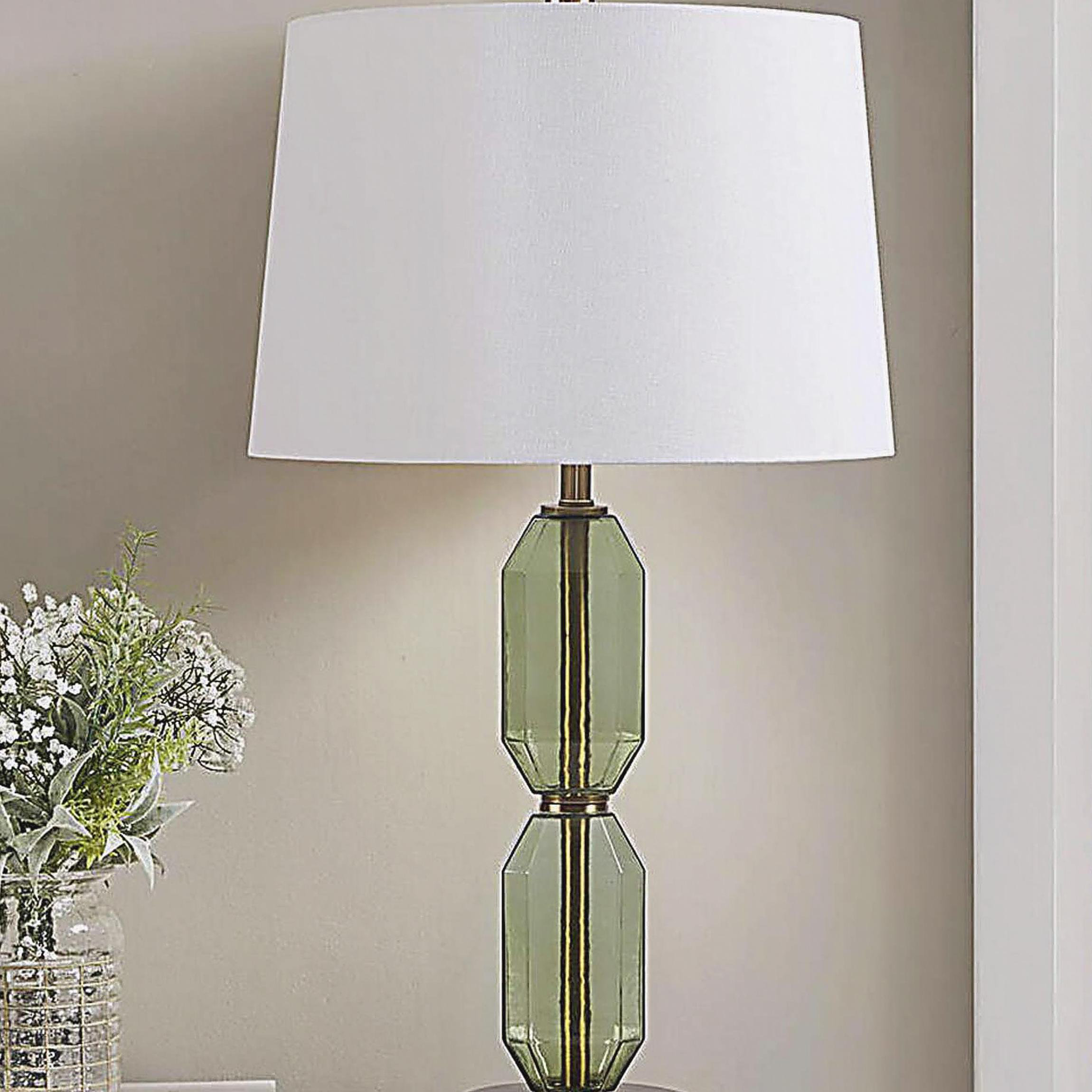 Hokku Designs Faceted Green Glass Table Lamp Green See below - Wayfair ...