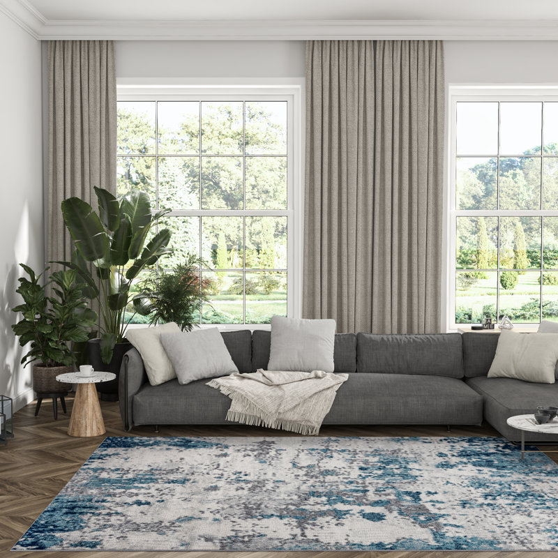 Zipcode Design™ Longino Abstract Blue/Cream Indoor Area Rug for Living ...