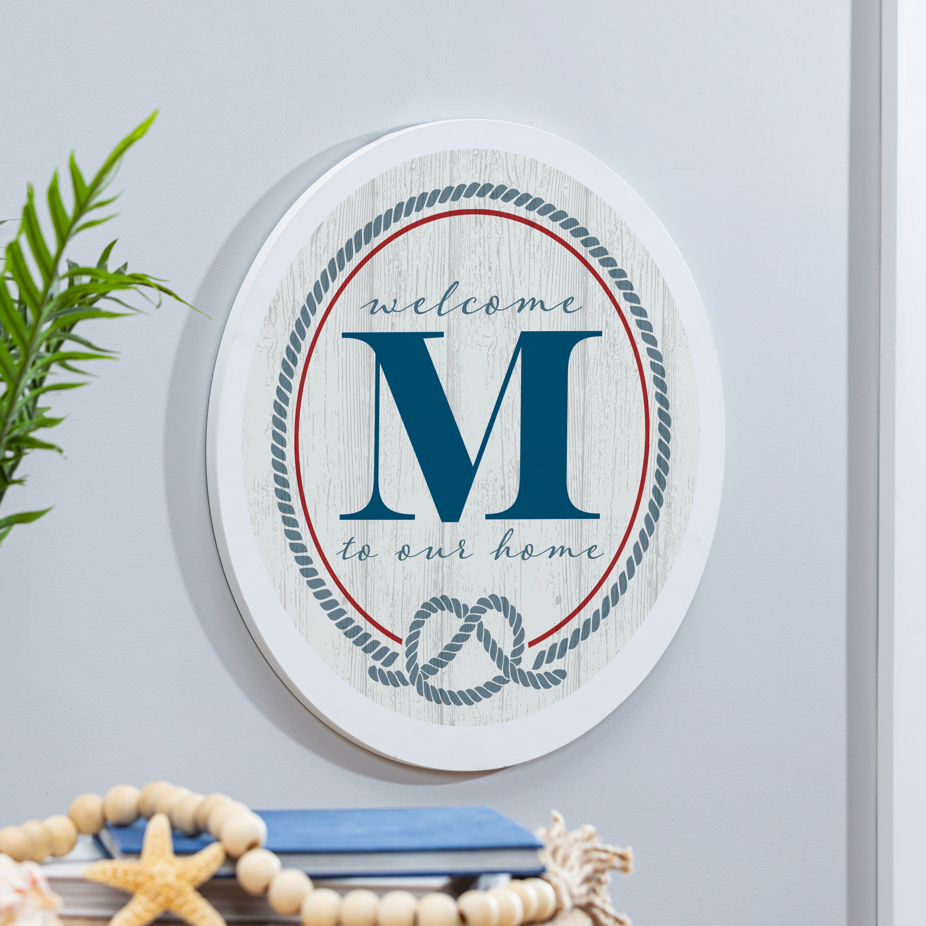 Breakwater Bay Coastal Door Decor Monogram 18" M M | Wayfair