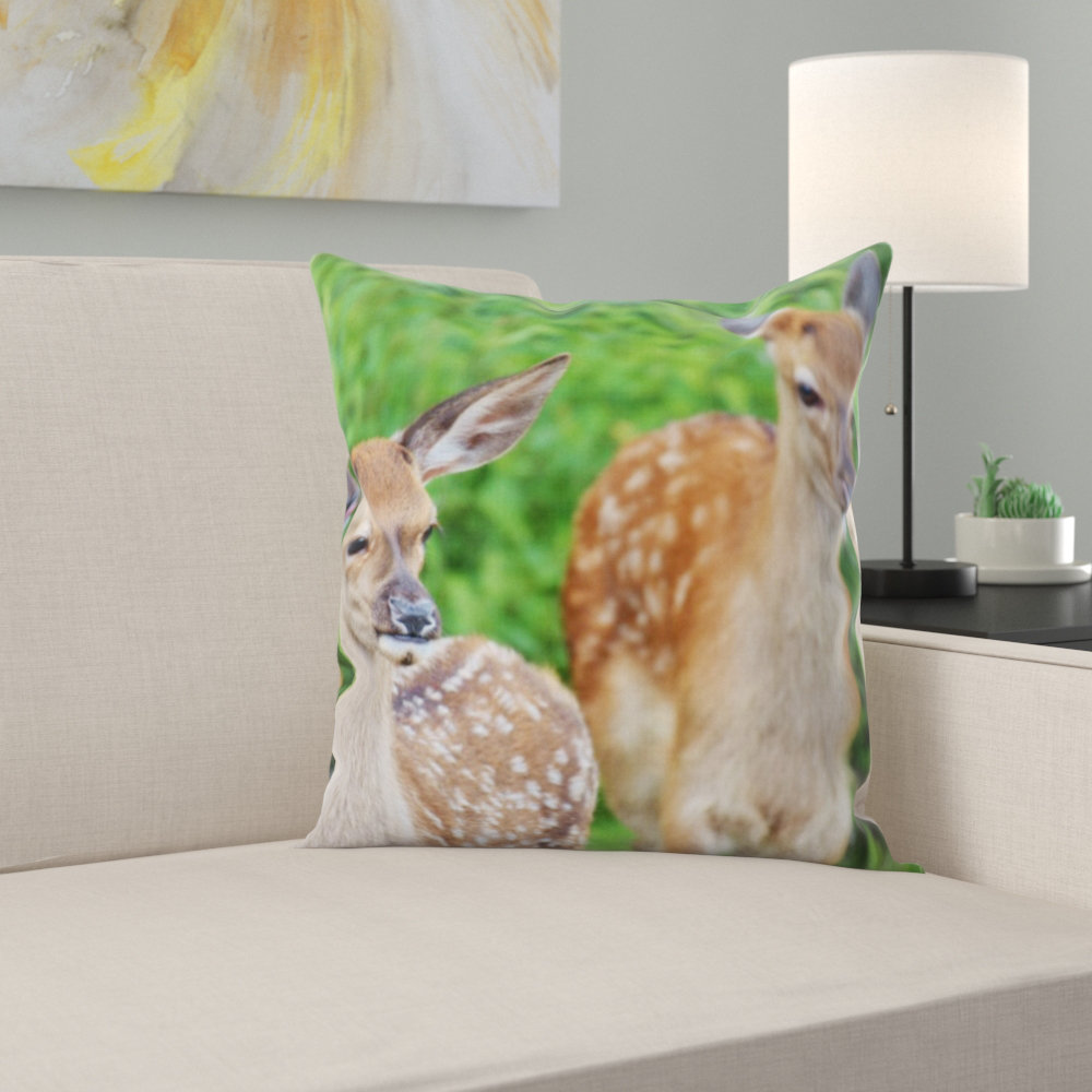 East Urban Home Roe Deer Throw Pillow | Wayfair