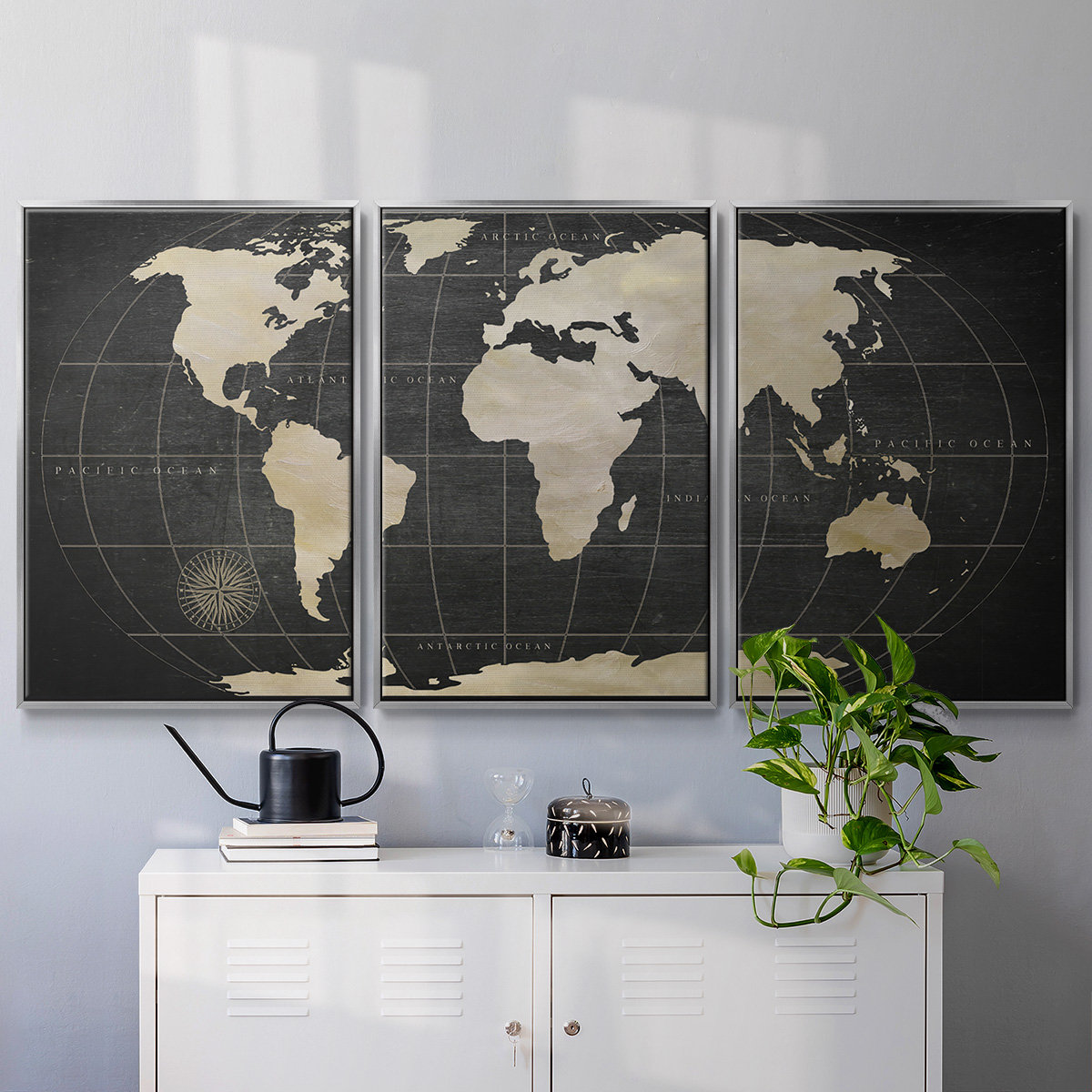 Breakwater Bay Vintage World Map - Multi Piece Framed Canvas - Wayfair ...