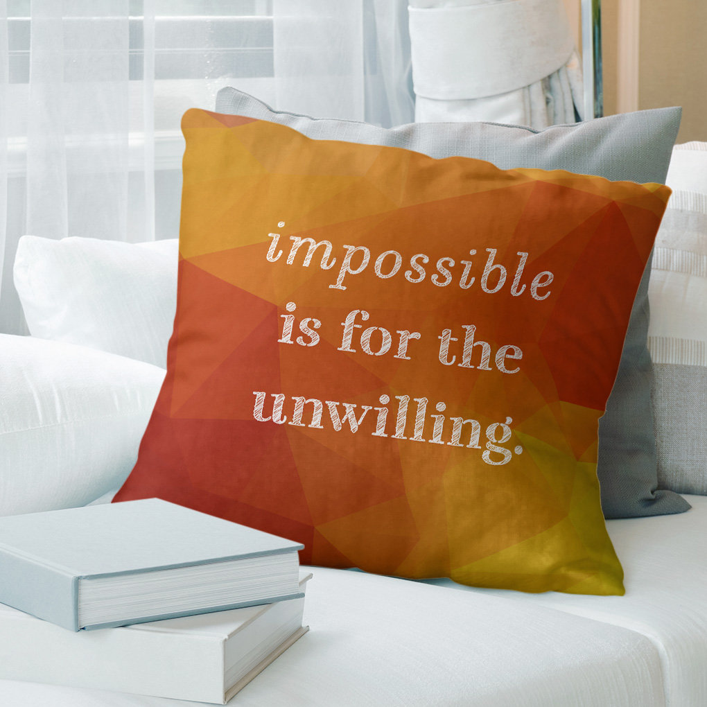 ArtVerse Faux Gemstone Impossible Quote Pillow Cover | Wayfair