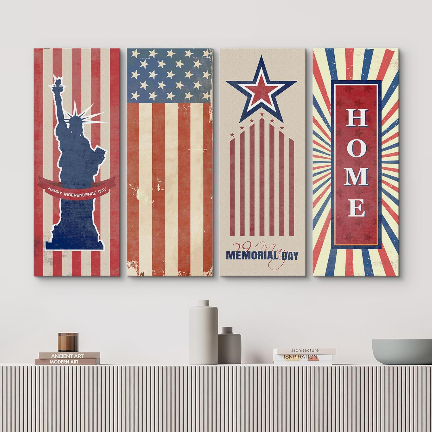 IDEA4WALL Country Flag " American Flag Stars Stripes Statue Of Liberty ...
