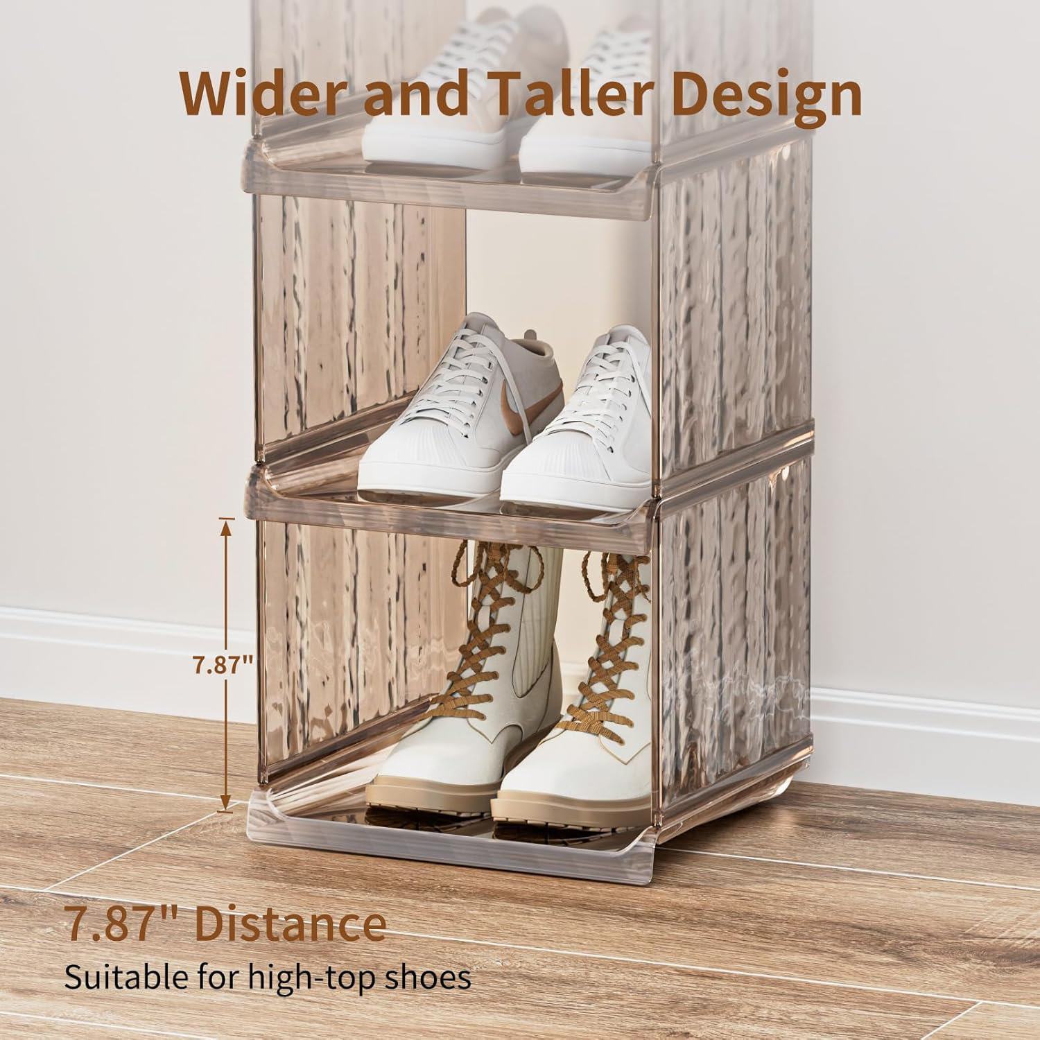 Rebrilliant Vertical Shoe Rack Organizer, 5-Tier Modular Shoe Storage ...