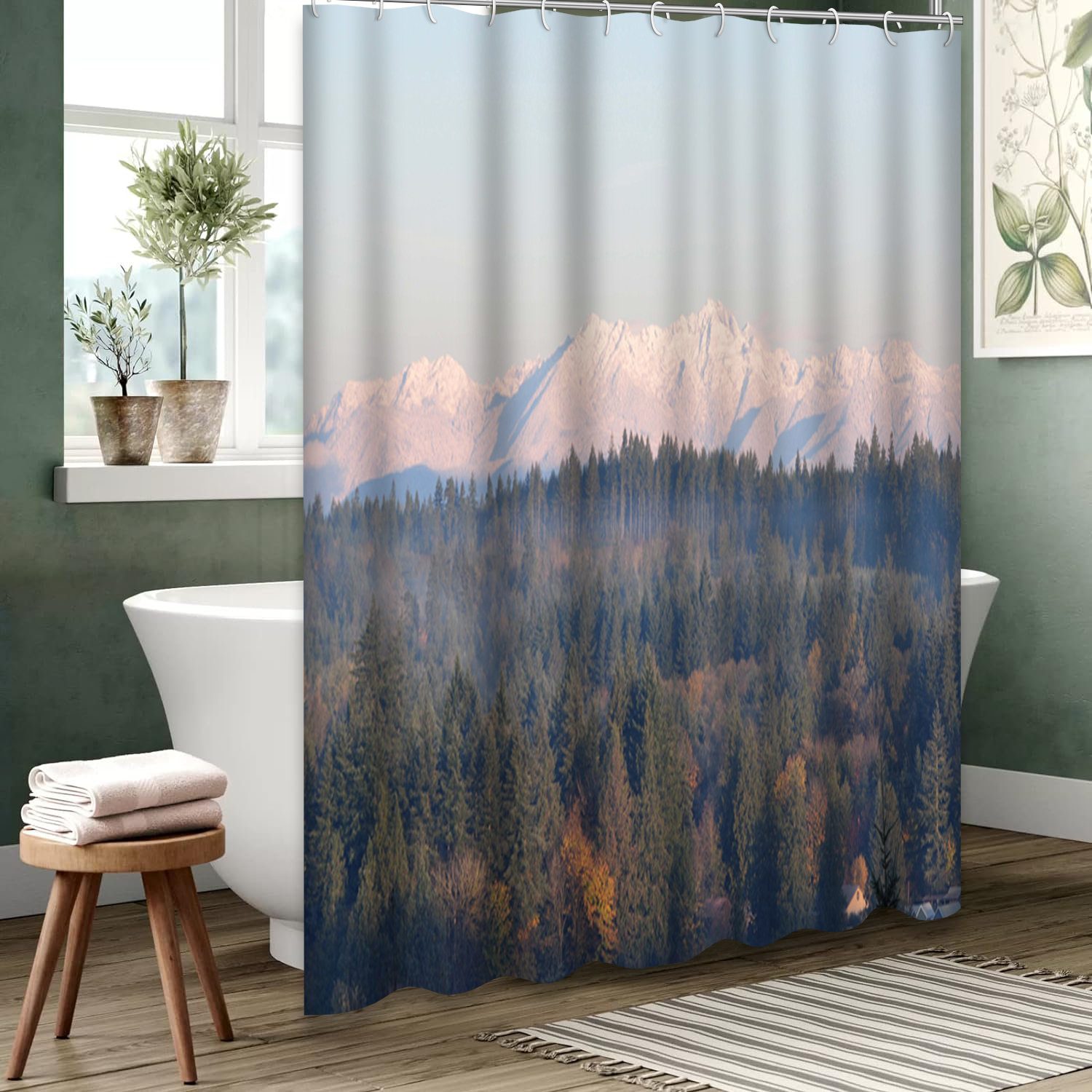 East Urban Home ??Olympic Valley Shower Curtain with 12 Hooks - Autumn ...