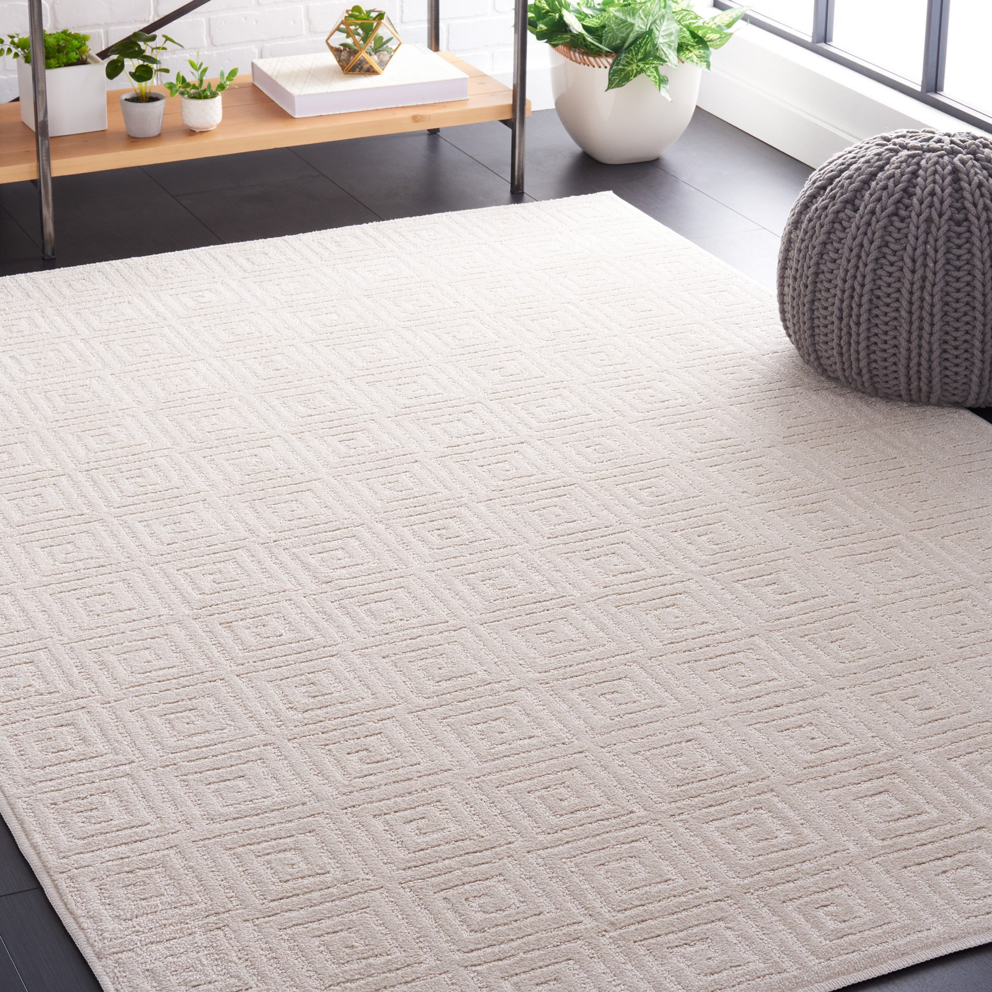 Corrigan Studio® Jamiyl Pattern And Solid Performance Solid Color Rug ...