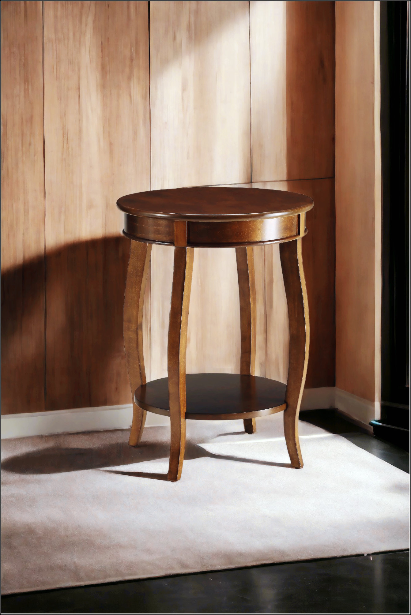 Winston Porter Walnut Finish Accent Table | Wayfair