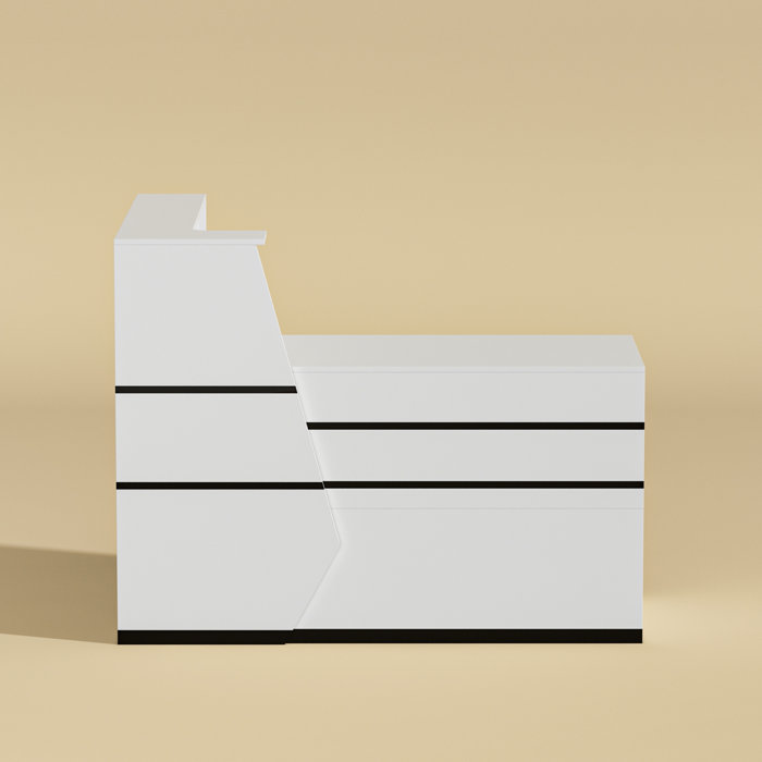 Inbox Zero Gurtha L-Shaped Manufactured Wood Reception Desk & Reviews ...