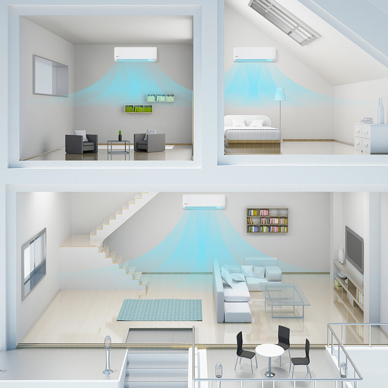 Winado Wi-Fi Connected Ductless Mini Split Air Conditioner with Heater ...