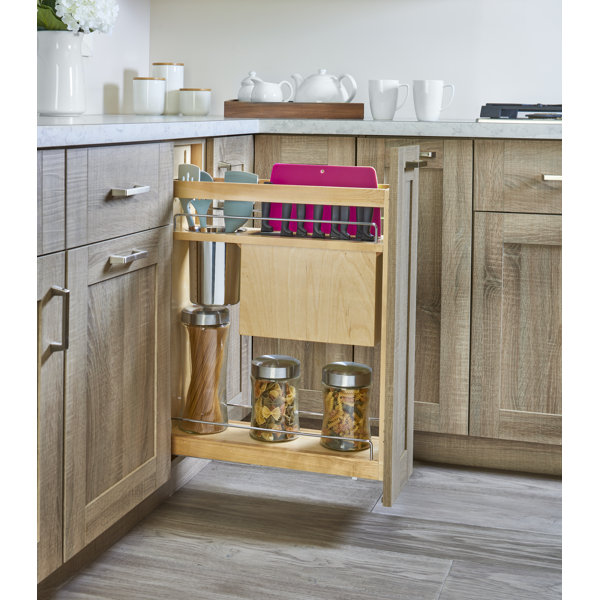Rev-A-Shelf Wood Base Cabinet Knife Block Pull Out Organizer with Soft ...