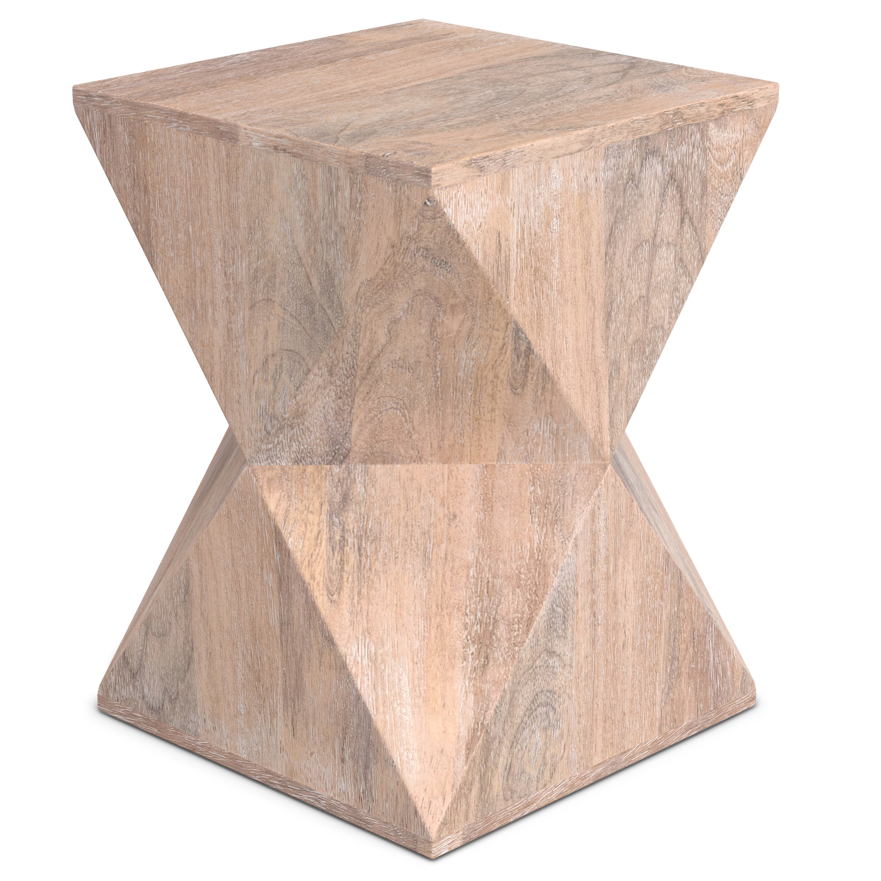 Simpli Home Sutton 14"W Solid Mango Wood Side Table with Geometric ...