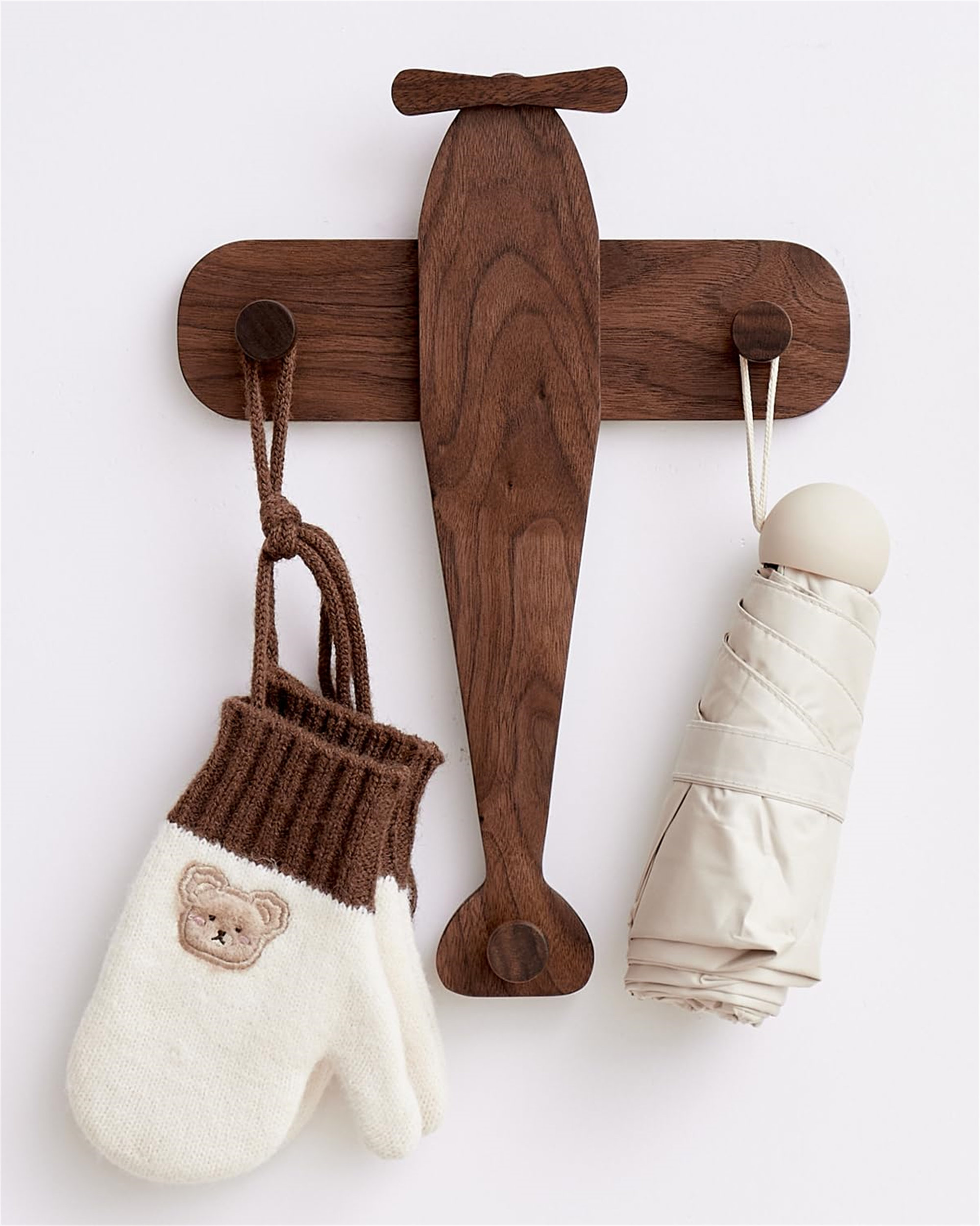 Dakota Fields Airplane-Shaped Wooden Wall Coat Hooks | Wayfair