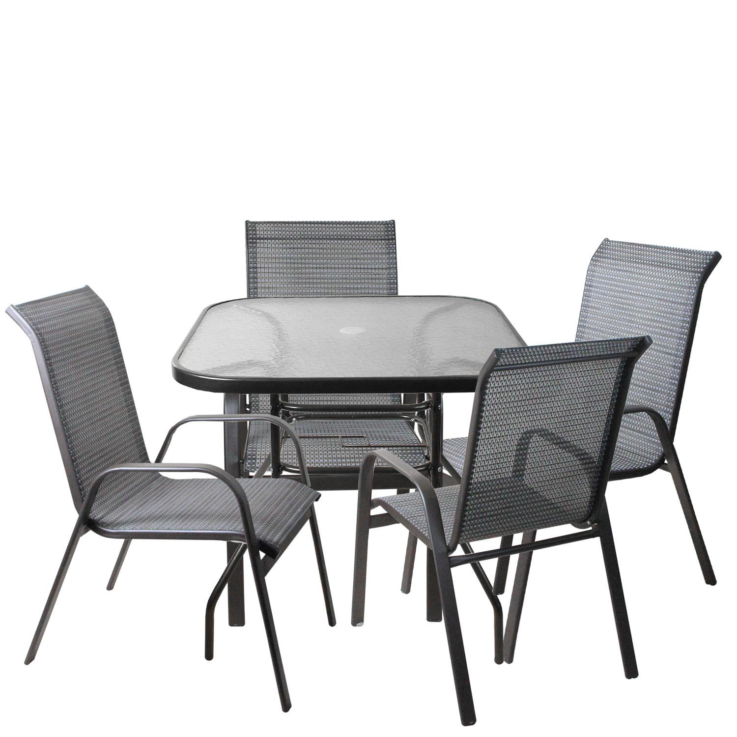 Northlight Seasonal 5-Piece White and Gray Outdoor Mesh PVC-Coated ...