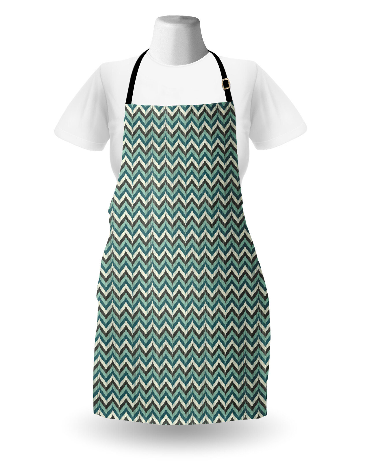 East Urban Home Turquoise Apron Unisex, Striped Chevron Leaves, Adult ...