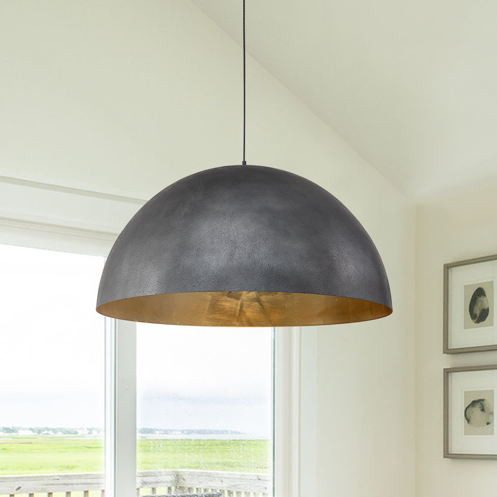 Mercer41 Industrial Oversized Large Metal Dome Pendant & Reviews | Wayfair