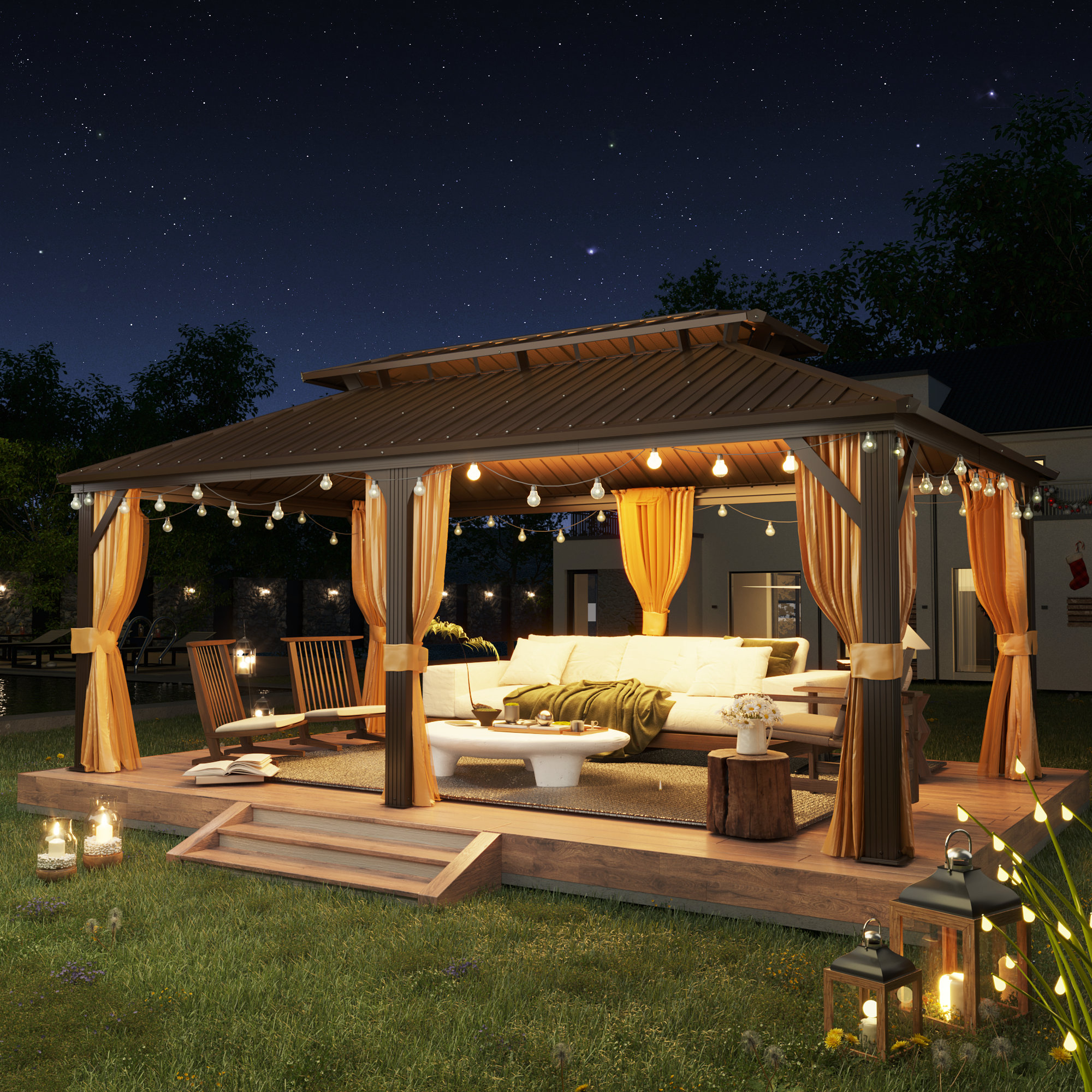 EROMMY 20 Ft. W x 12 Ft. D Aluminum Patio Gazebo | Wayfair