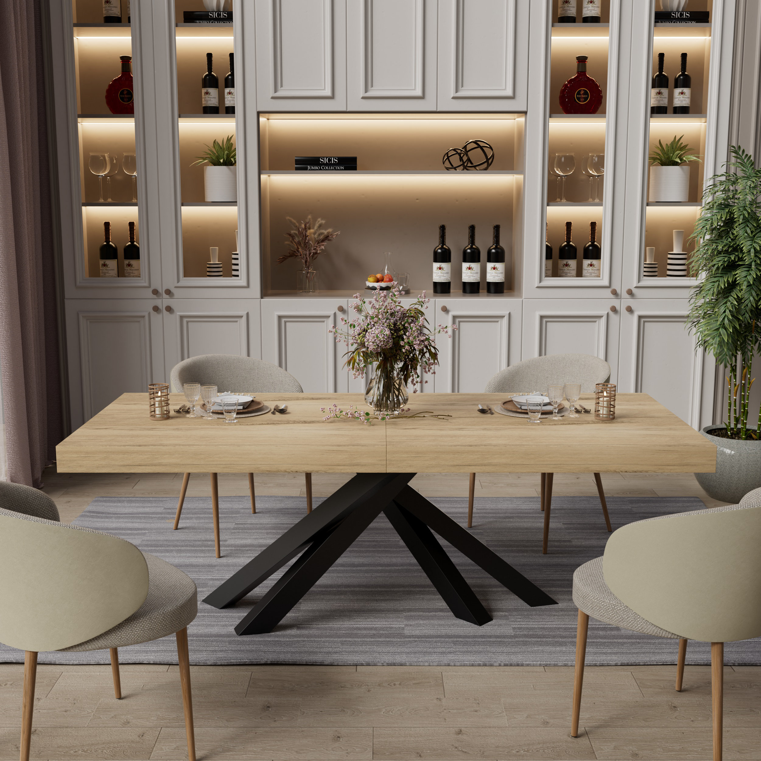 Ivy Bronx Kateleya Trestle Extendable Dining Table with Storage ...