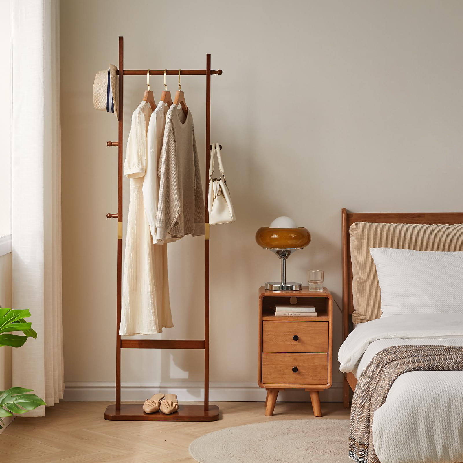Hokku Designs Keryl Solid Wood Freestanding 5 - Hook Coat Rack | Wayfair