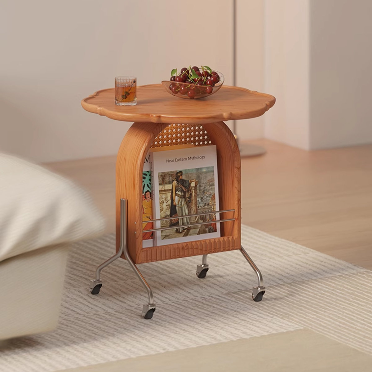 Dainty Table 22.05"H Brown Cherry Solid Wood Four Leg End Tables ...