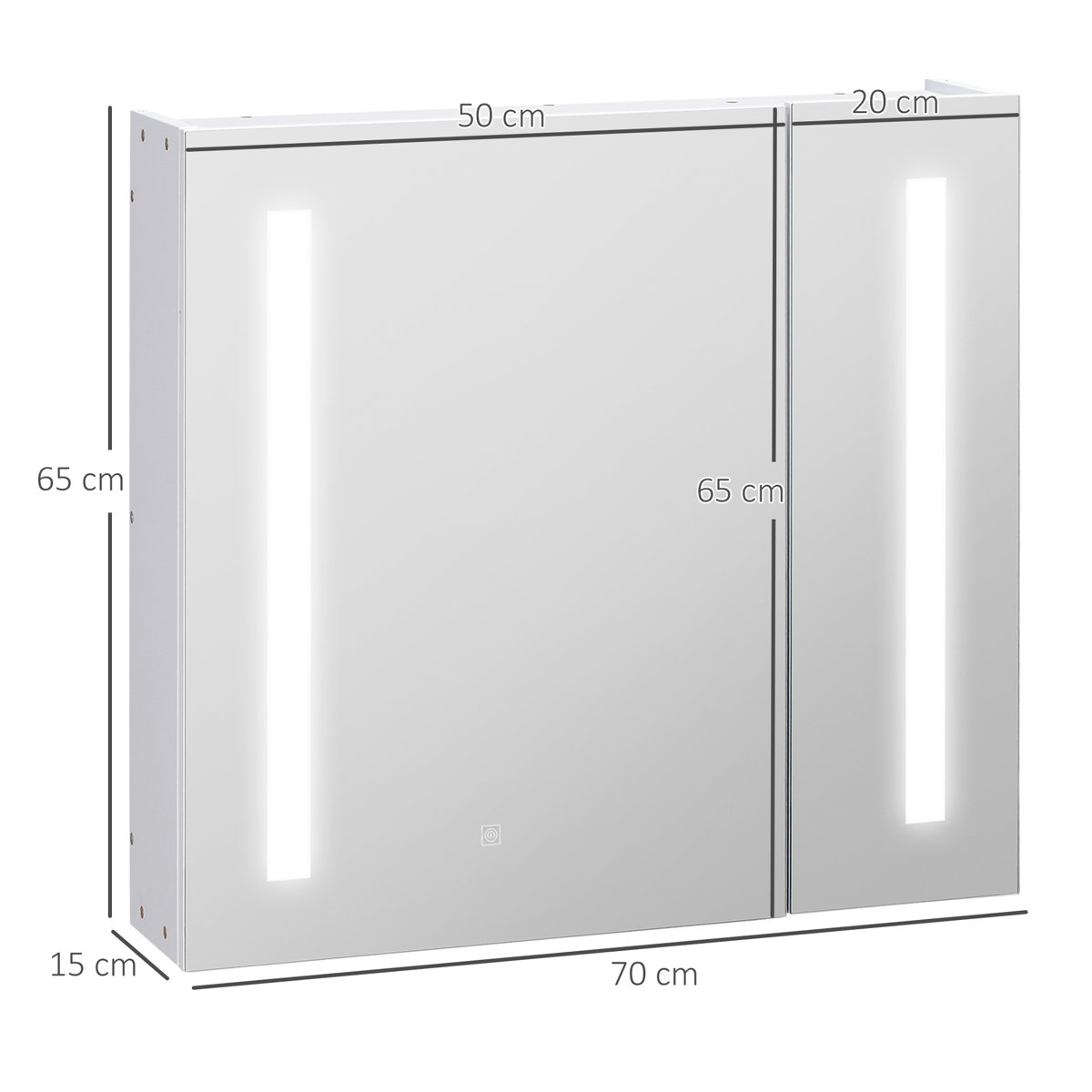 Ivy Bronx Wyat 700mm x 650mm Surface Mount Mirror Cabinet with LED ...