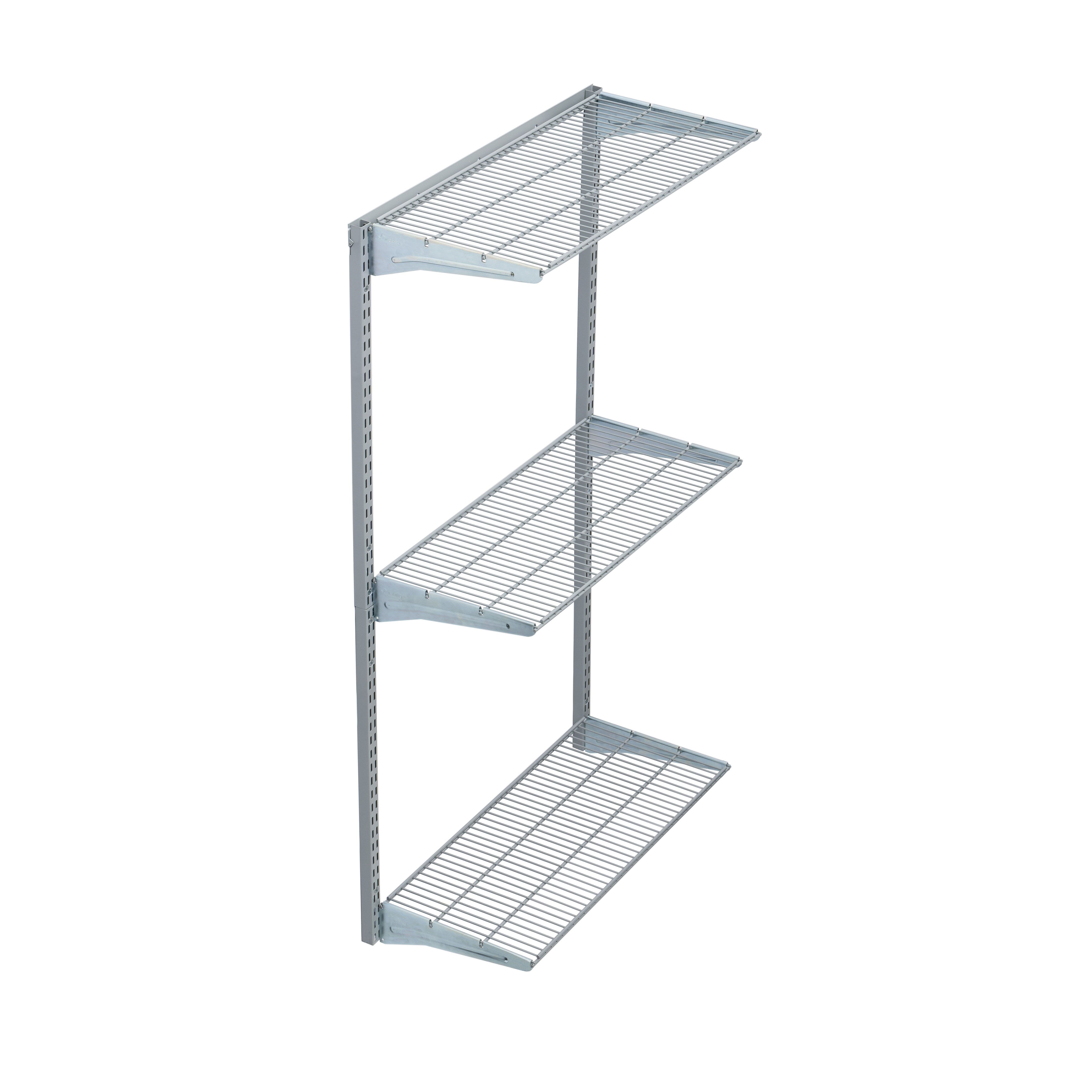 Rebrilliant 33 In. L X 63 In. H Wall Mount Shelving Unit With 3 Steel ...
