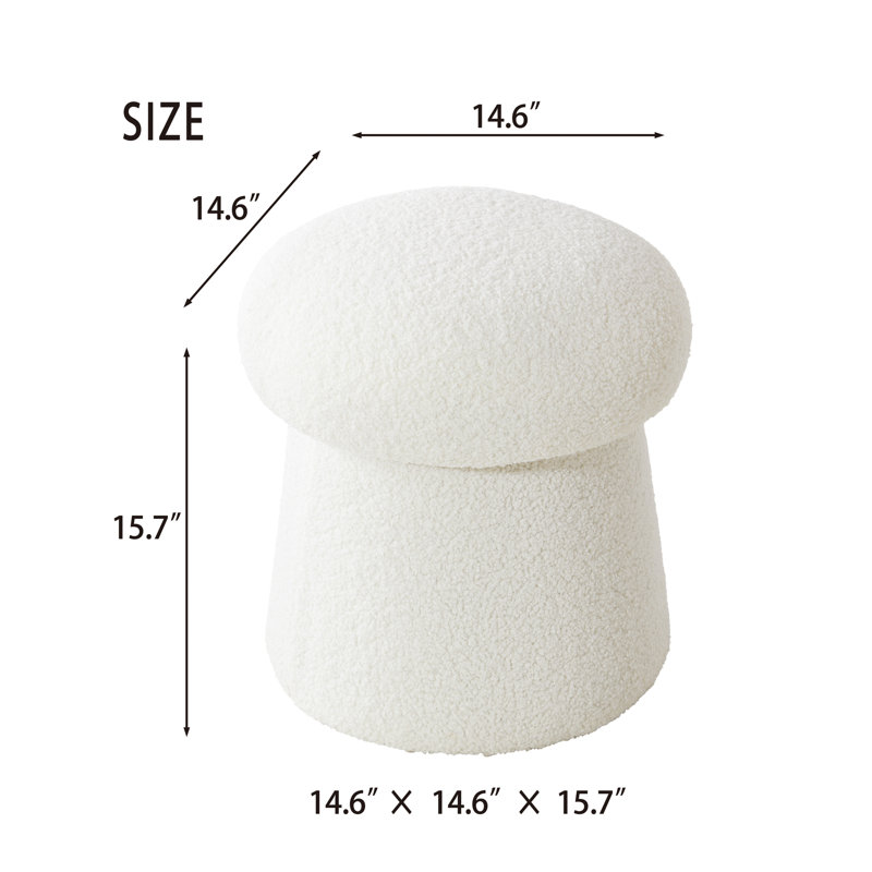 Wrought Studio™ Joseildo Upholstered Mushroom Footstool Ottoman | Wayfair