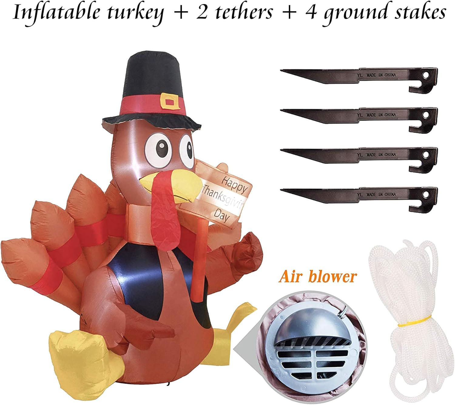 The Holiday Aisle® Thanksgiving Decoration Inflatable Turkey, 6FT ...