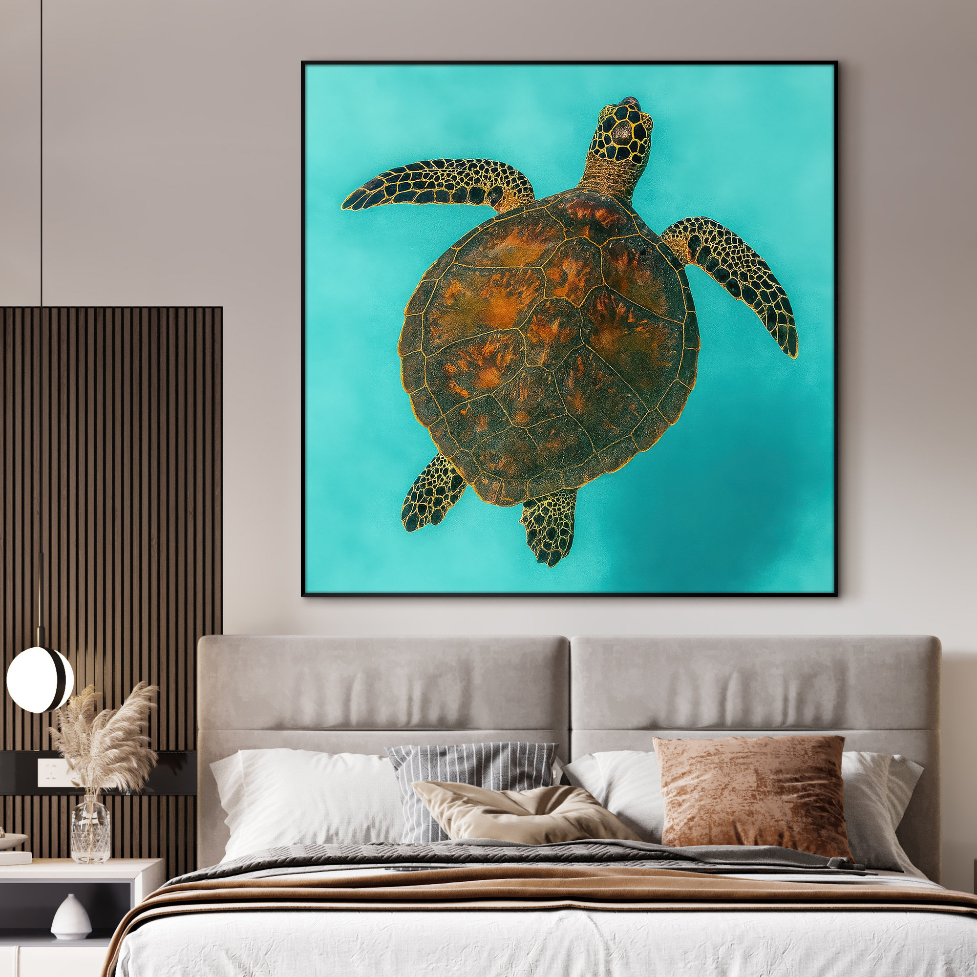 SIGNLEADER Extra Large Sea Turtle Wall Art Print - Vintage Animal ...