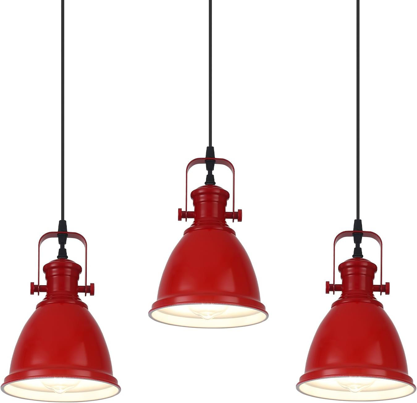 17 Stories Red Pendant Lights 3 Pack, Vintage Farmhouse Pendant ...