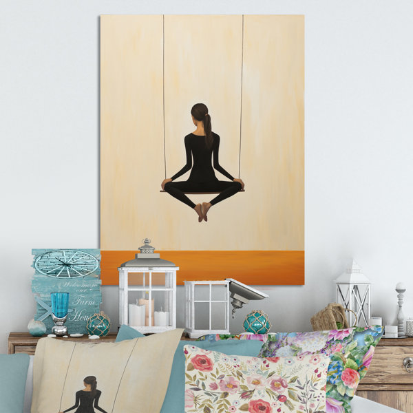 Red Barrel Studio® Beige Yoga Inner Balance II On Metal Print | Wayfair