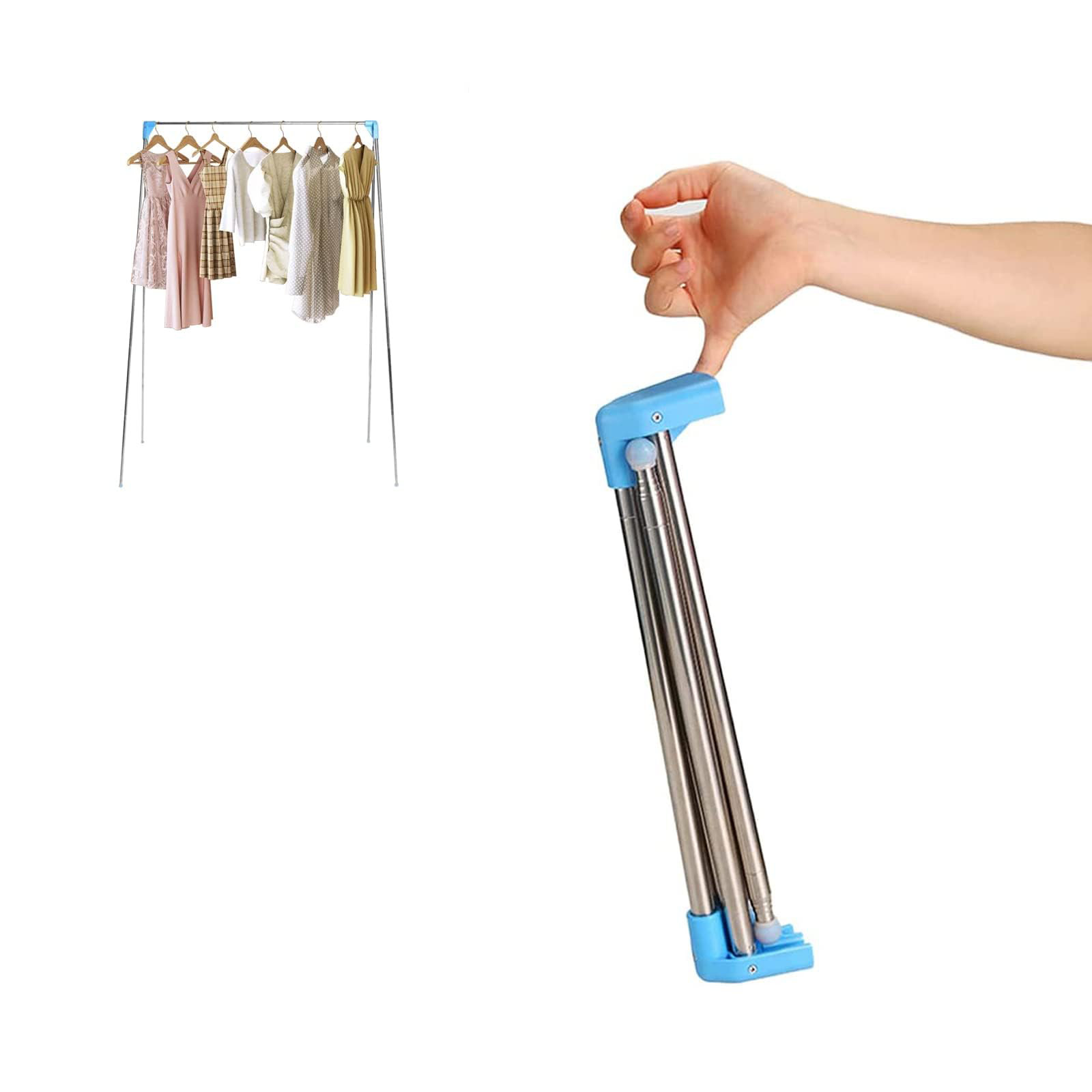 Rebrilliant Portable Travel Garment Rack,Folding Clothes Rack For Dance ...