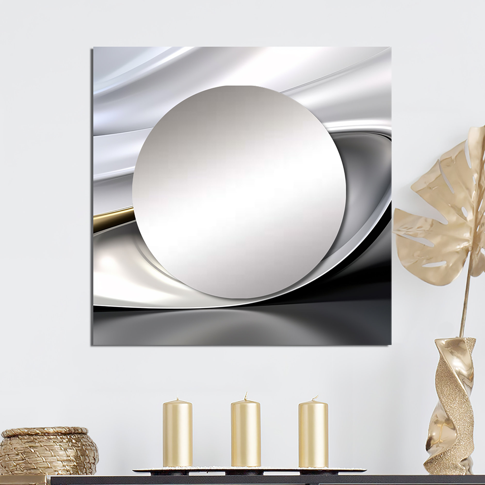 East Urban Home Delyza - Modern Waves Large Square Mirror For Wall Art ...