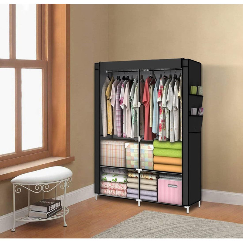 Rebrilliant Wardrobe Storage Closet Clothes Portable Wardrobe Storage ...