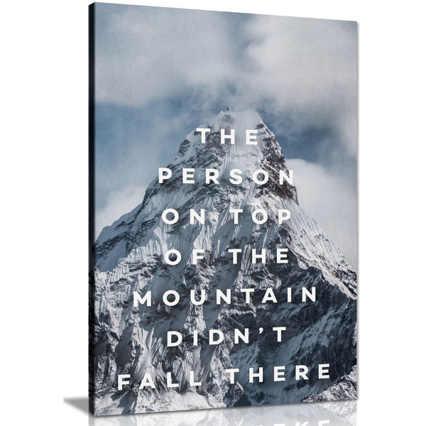 Happy Larry Inspirational Motivational Mountain Climb Canvas Wall Art ...