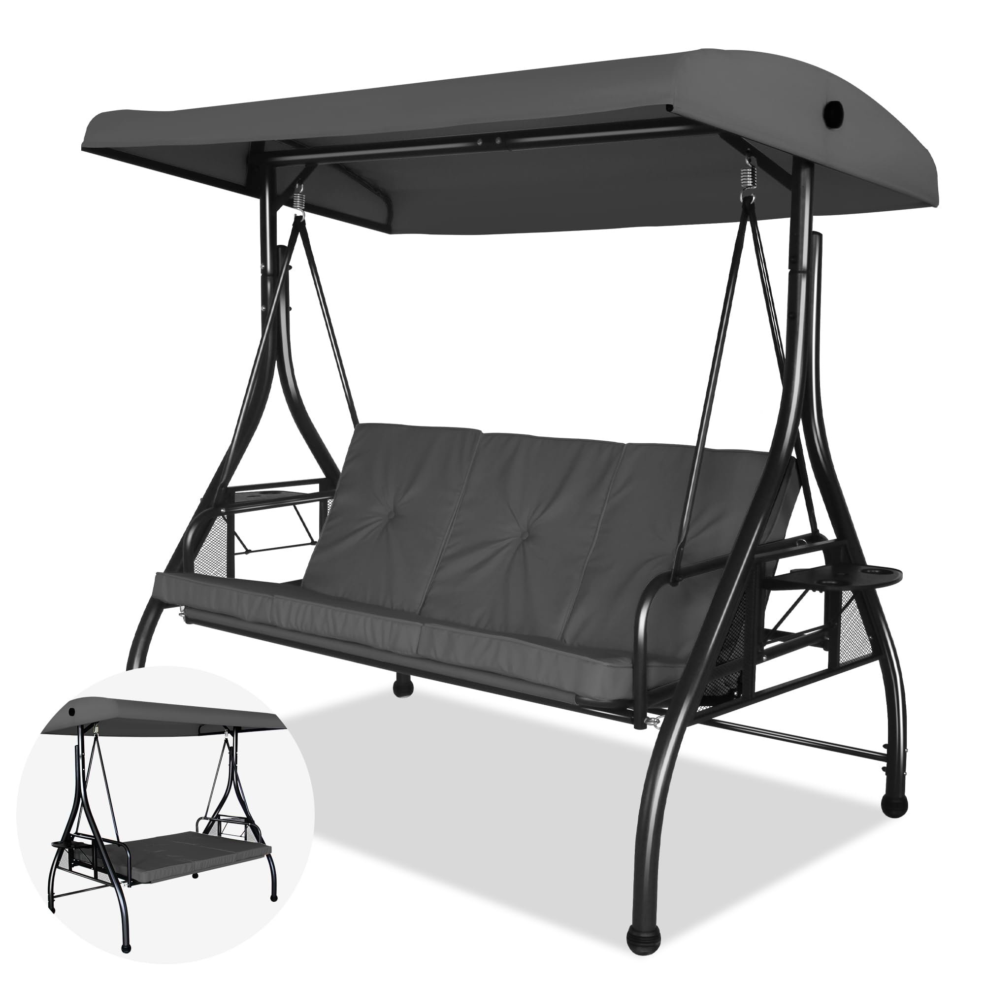 Arlmont & Co. Patricha Porch Swing with Canopy & Reviews | Wayfair