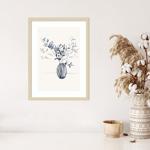 Lark Manor Blue Branches 1 by Yuyu Pont Wood Framed Wall Art Print ...