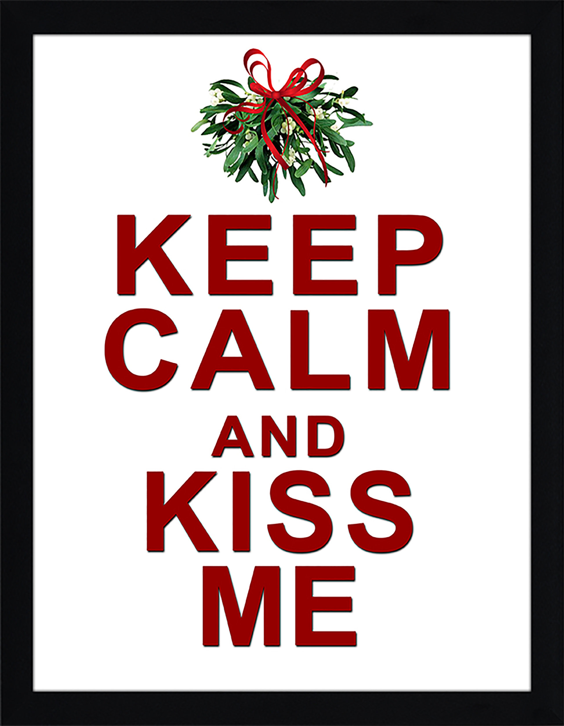 Picture Perfect International "Keep Calm and Kiss Me" Framed Textual ...