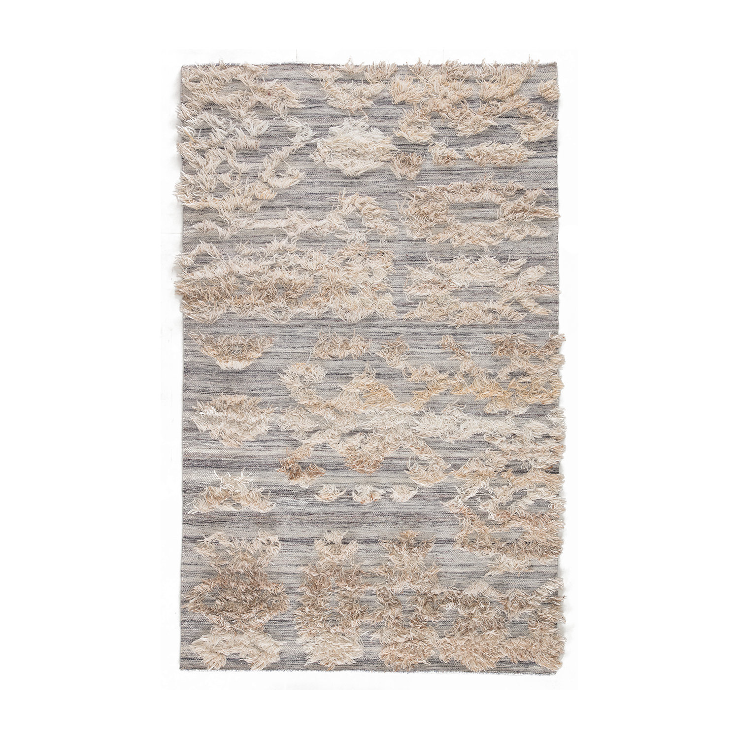 Summer Classics Shaggy Hand Hooked Pewter/Beige Indoor/Outdoor Area Rug ...
