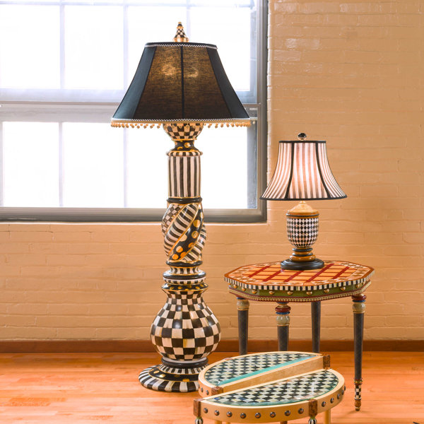 MacKenzie-Childs Courtly Check® Ceramic Floor Lamp | Wayfair