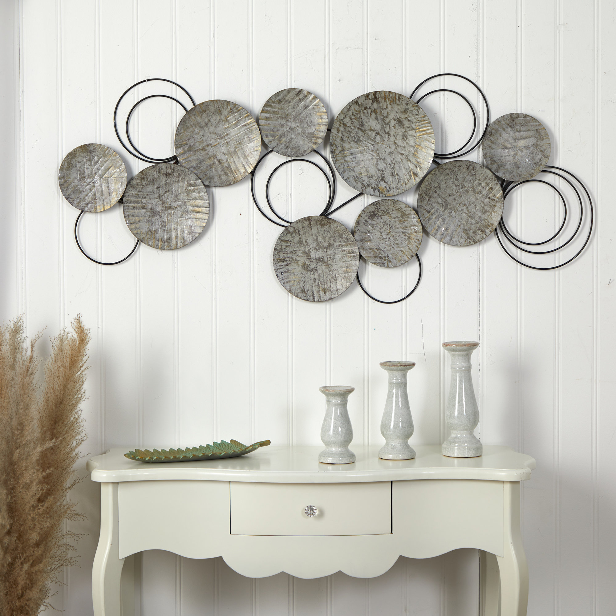 Bungalow Rose Galvanized Embossed Metal Discs Wall Décor & Reviews ...