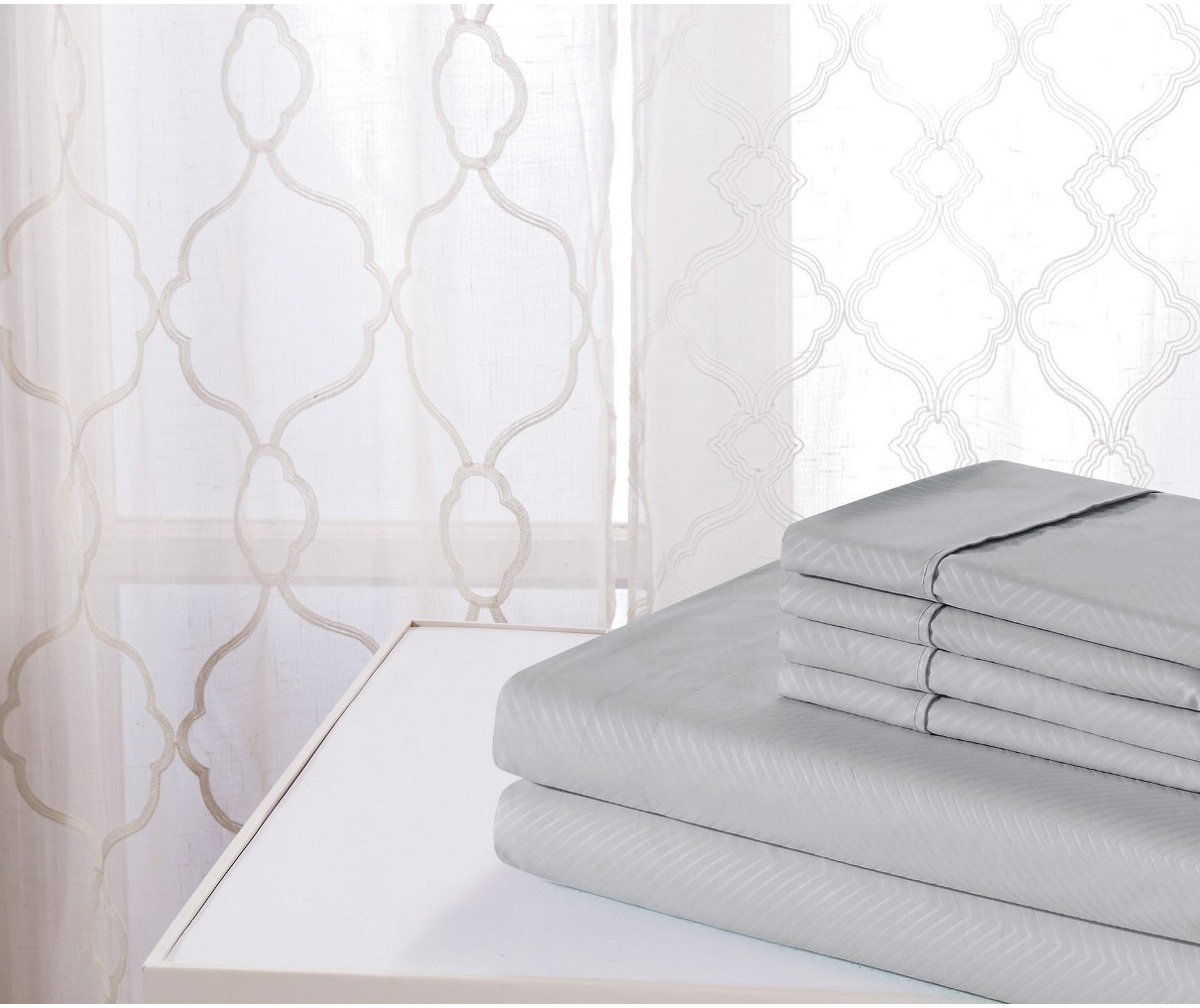 Bamboo Comfort Bamboo Luxury Chevron Embossed 4-Piece Sheet Set ...