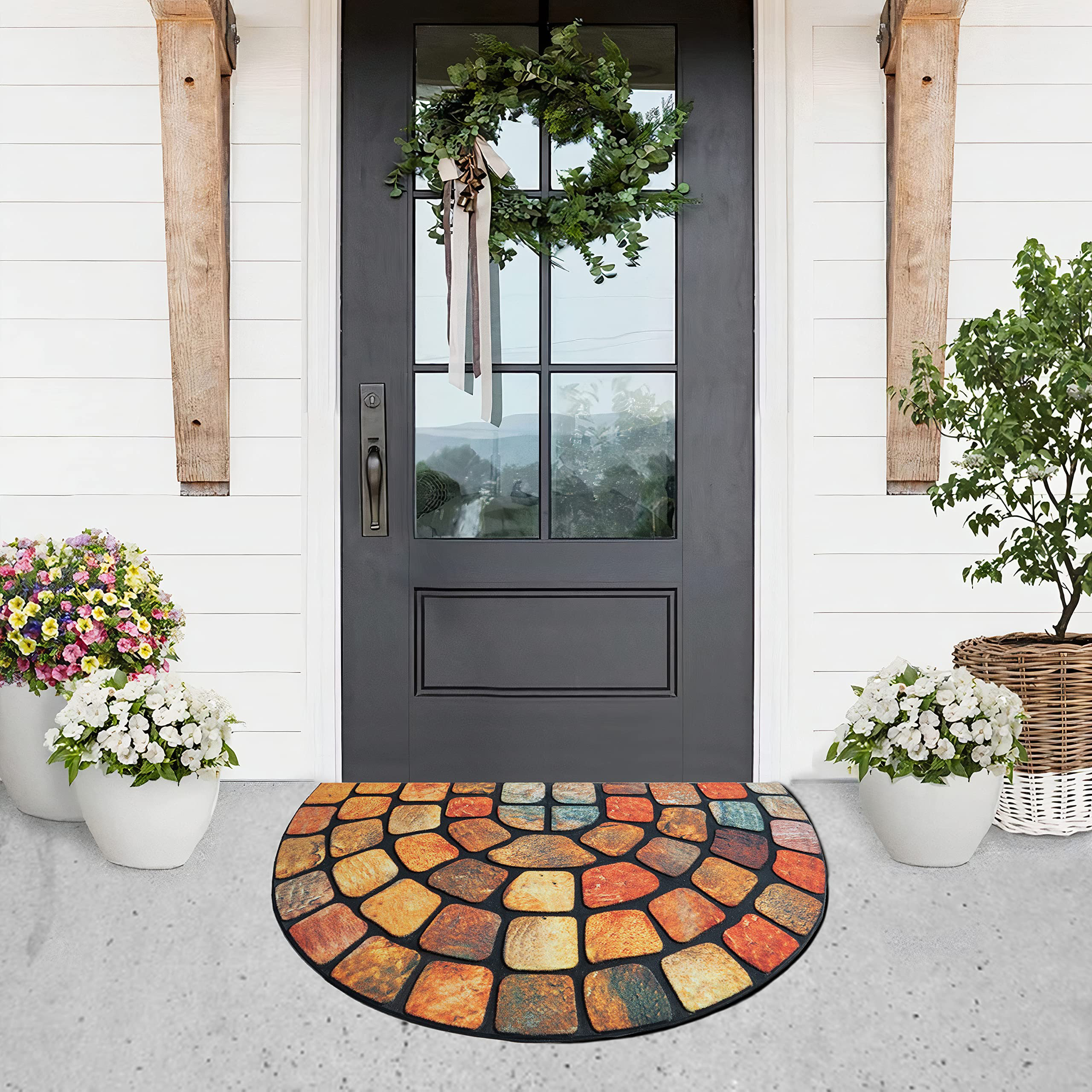 Ebern Designs Front Door Mat - Low Pile Front Door Mat Outside Entrance ...