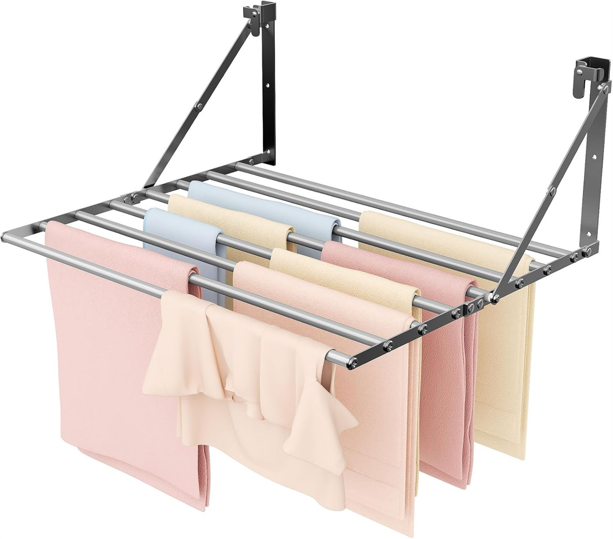 Rebrilliant Foldable Wall Mounted Clothes Drying Rack - 50 LB Capacity ...
