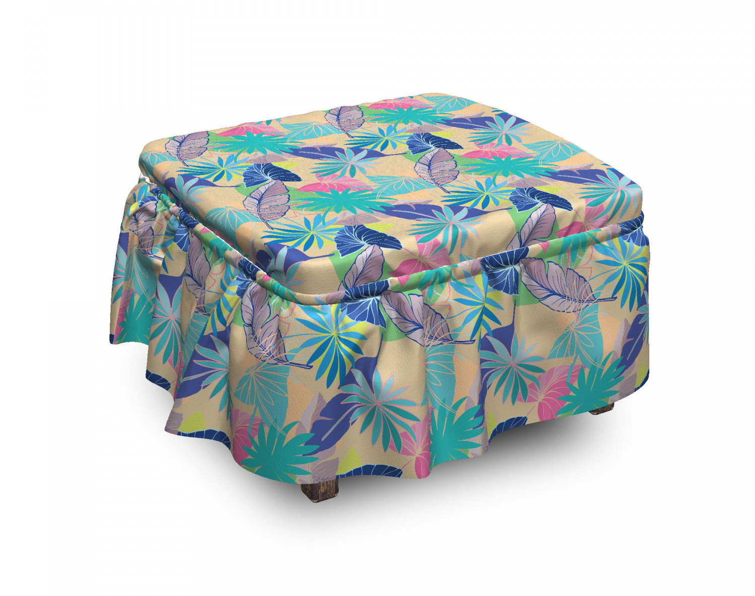East Urban Home Exotic Hawaii Summer Flora Ottoman Slipcover | Wayfair