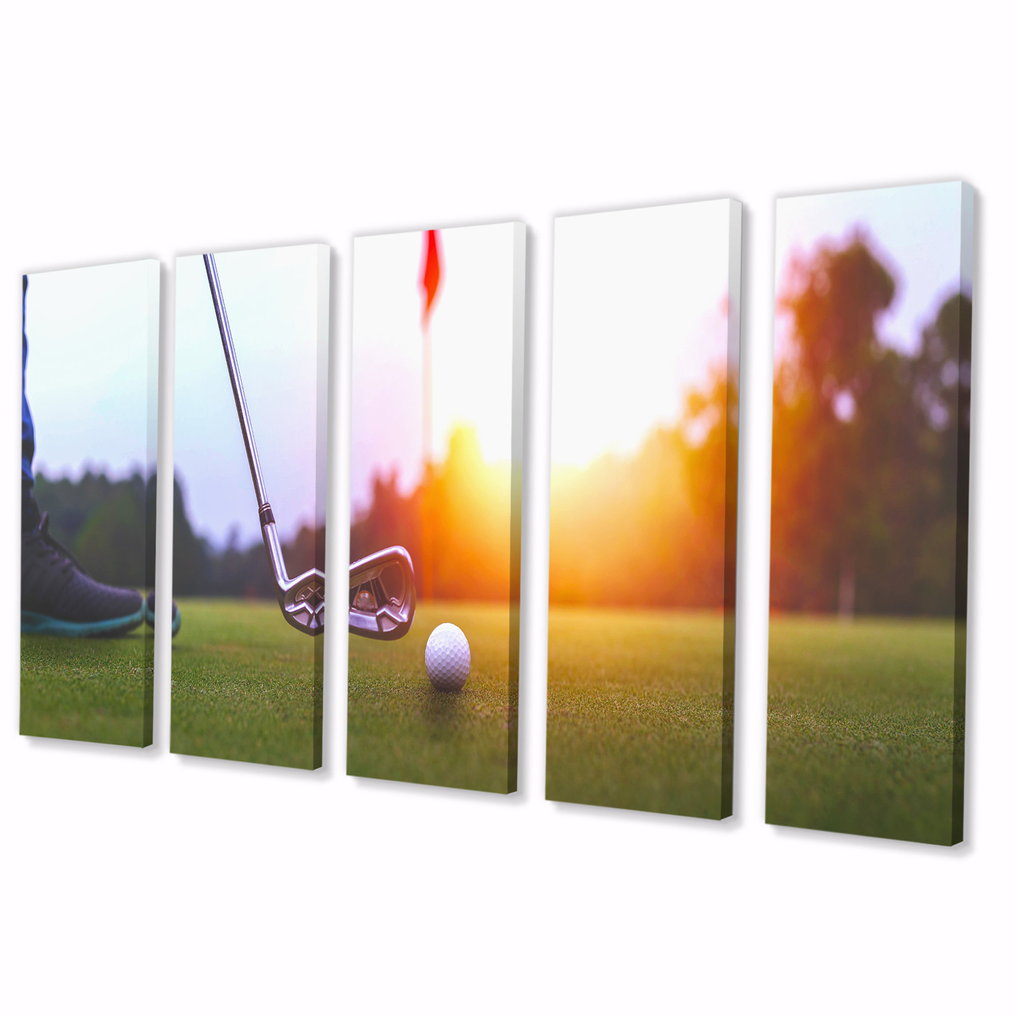 Ebern Designs Golf Swing Excellence I - Sports Wall Art Print - 5 Equal ...