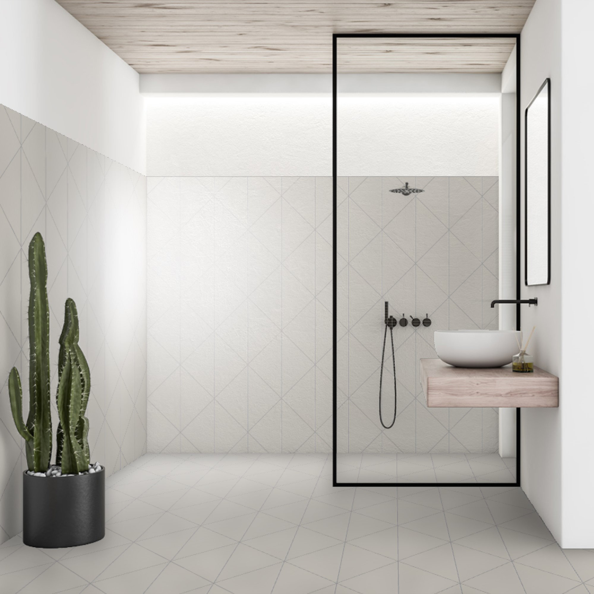 PIXL Refinery 12'' W x 12'' L Porcelain Triangle Singular Tile | Wayfair