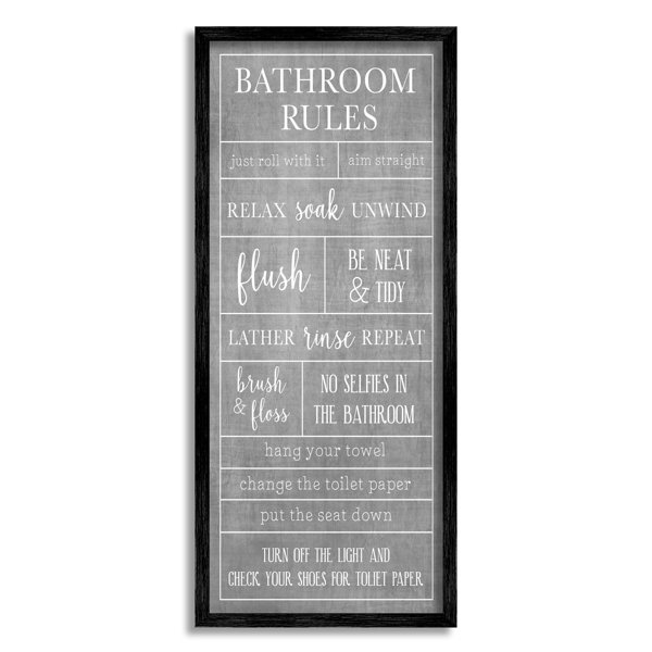 Stupell Industries " Varied Bathroom Rules " by Natalie Carpentieri on ...