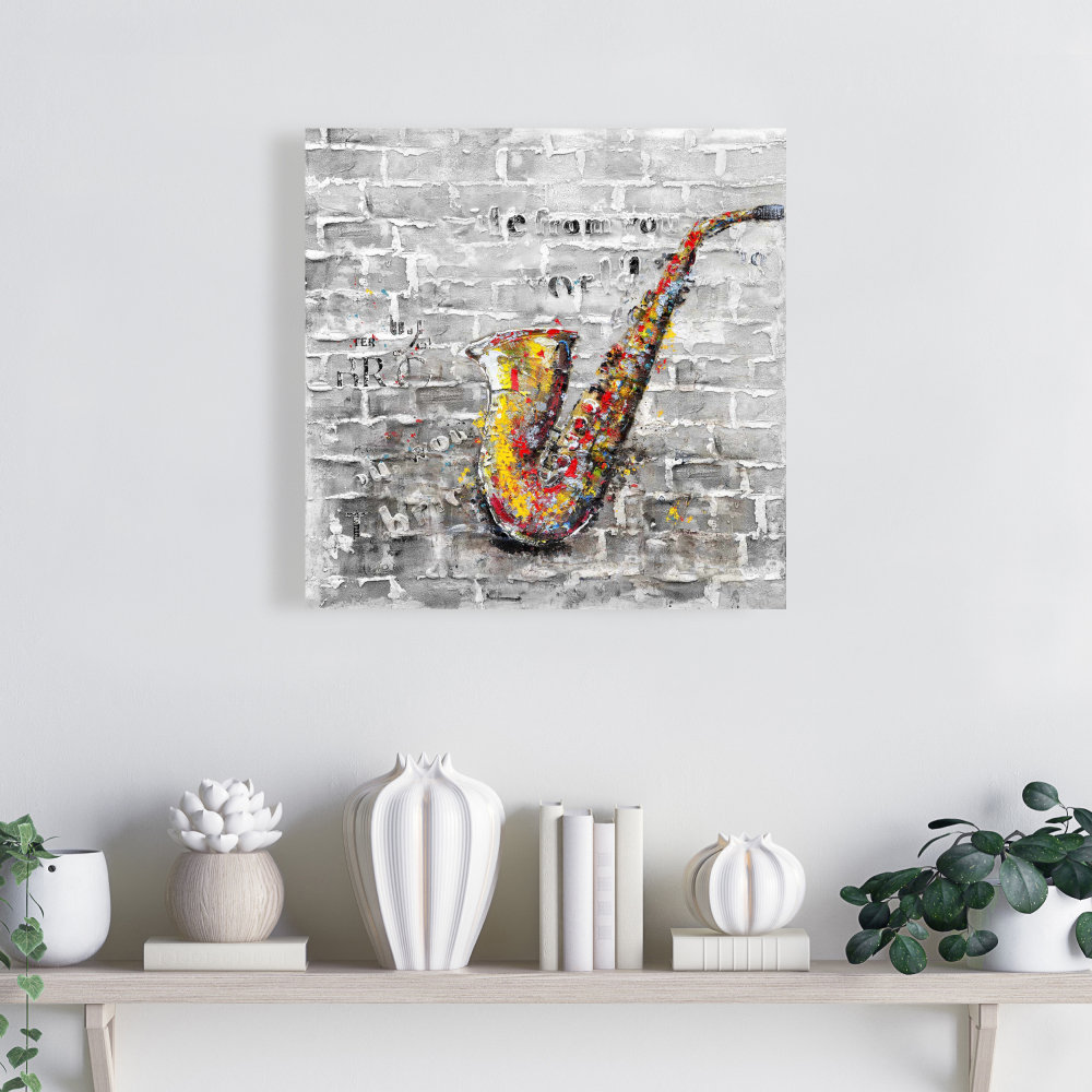Begin Edition International Inc. Graffiti Of A Saxophone - 16X16 Print ...