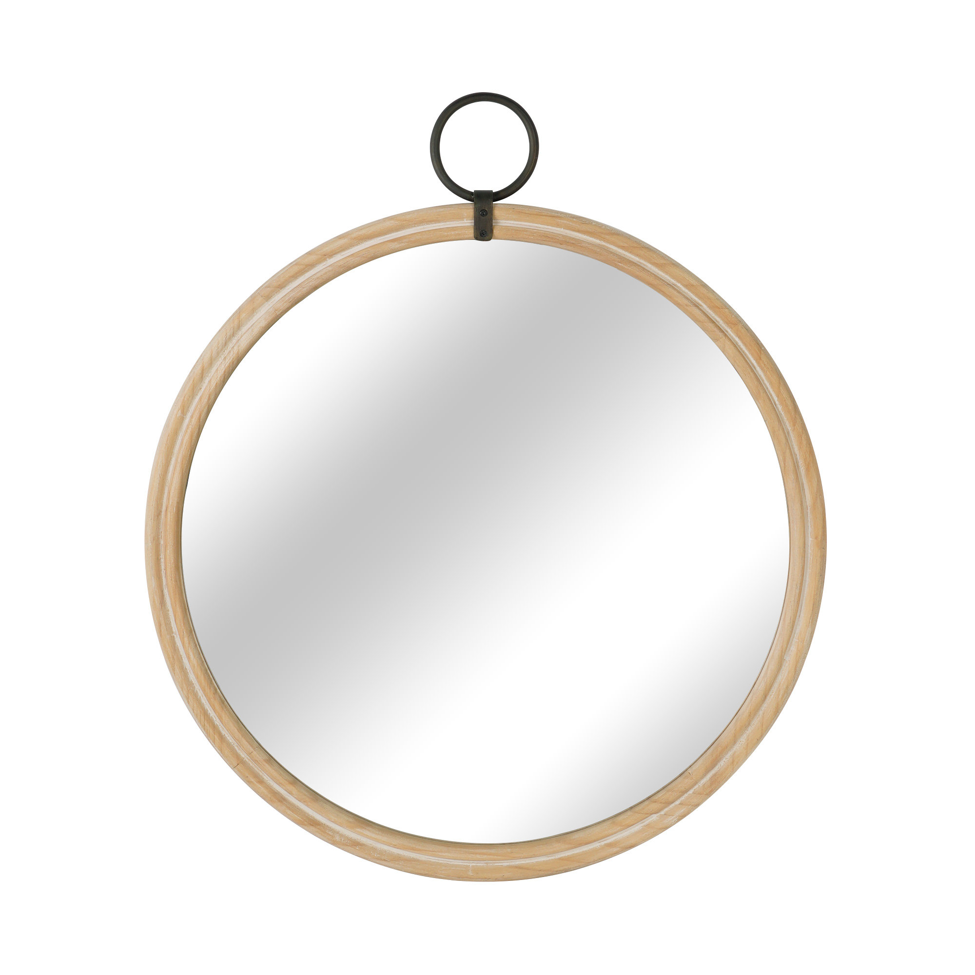 Ebern Designs Round Distressed Wood Akbar With Top Loop | Wayfair